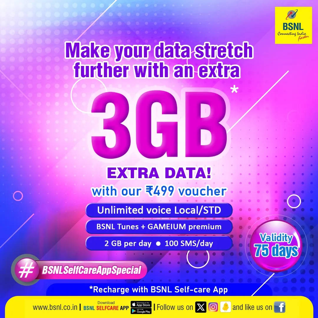 BSNL এর অসাধারণ অফার, এই রিচার্জে ফ্রিতে পাওয়া যাচ্ছে 3GB ডেটা - 91Mobiles Bengali