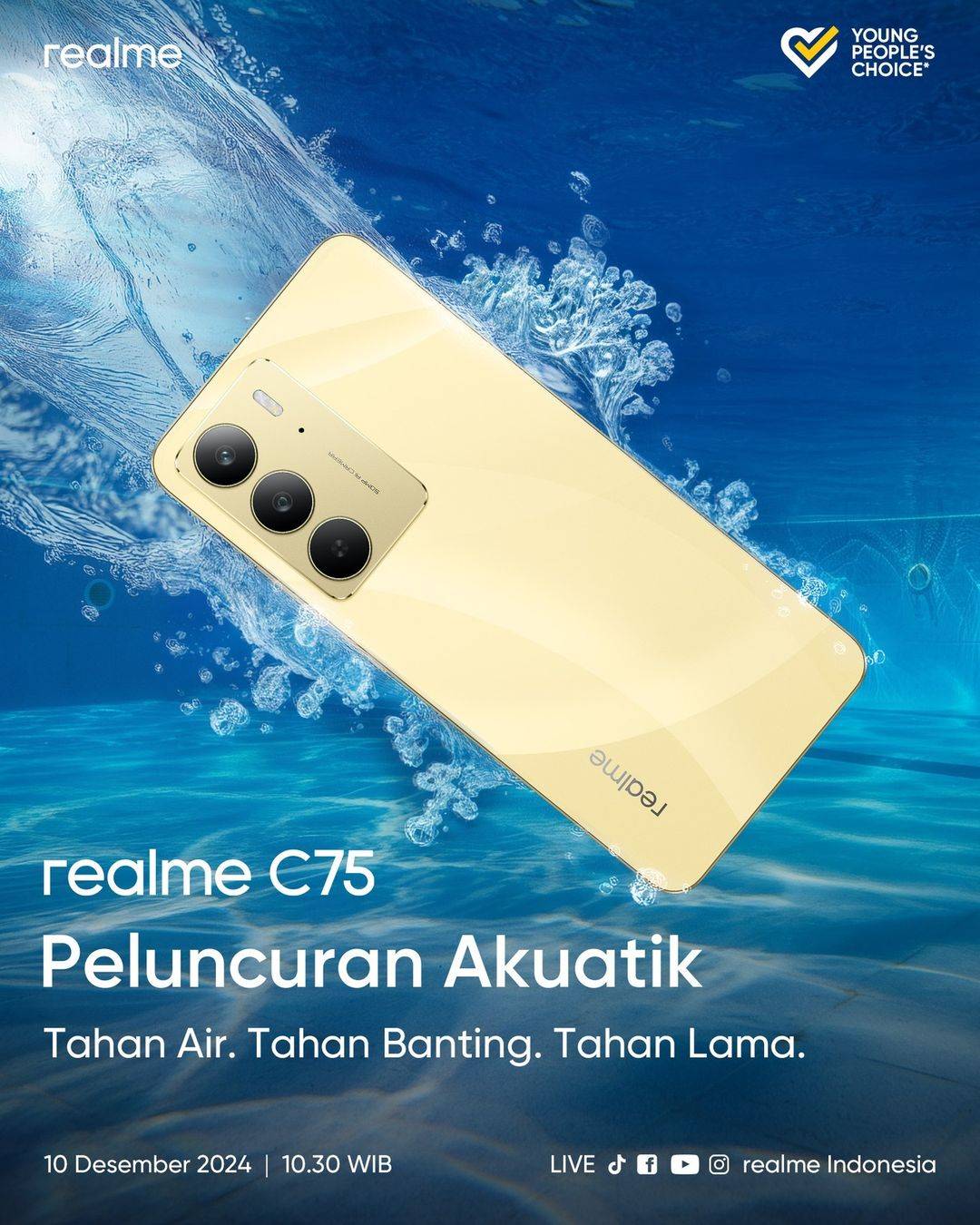 Realme C75 Masuk Indonesia 10 Desember, HP Murah Tahan Air Bersertifikasi IP69 | Indonesia Blog