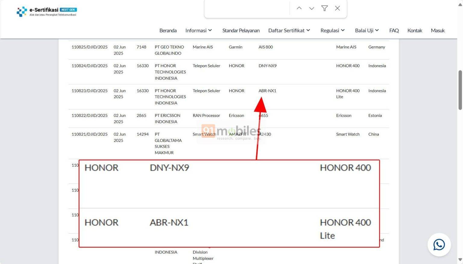 Honor 400 dan 400 Lite Dapat Sertifikasi Postel, Intip Spesifikasinya ...