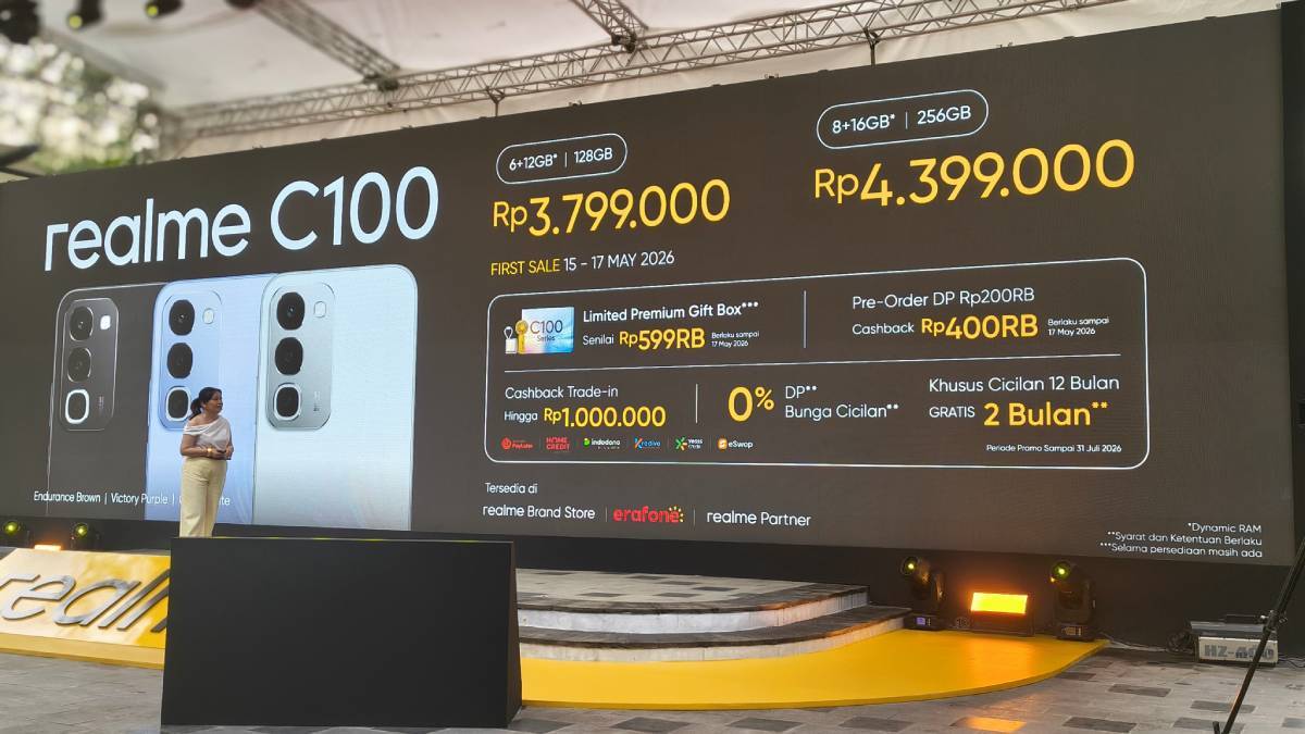 Realme C100 Resmi di Indonesia, HP Tahan Banting dengan Baterai 8.000 ...