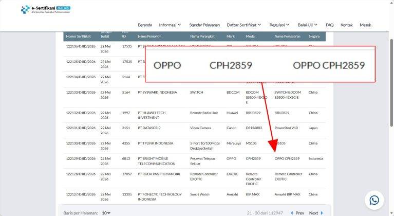 Oppo Reno 16F 5G Muncul di Postel Komdigi, Pertanda Siap Rilis di ...