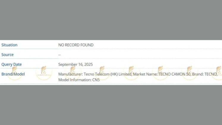 Tecno Camon 50 स्मार्टफोन की जानकारी आई सामने, जल्द हो सकता है लॉन्च