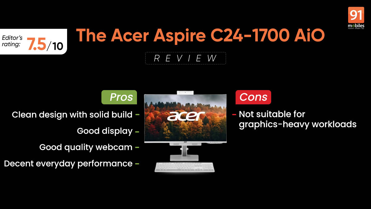 Acer Aspire C24-1700 AiO review: A stylish no-nonsense AiO for everyday ...