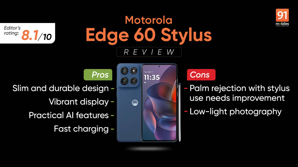 Motorola Edge 60 Stylus Review - Pros and cons, Verdict | 91Mobiles