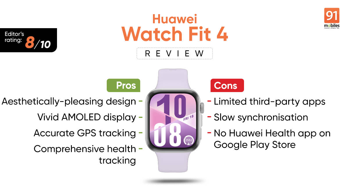 Huawei Watch Fit 4 review: serving fitness with looks | 91mobiles.com