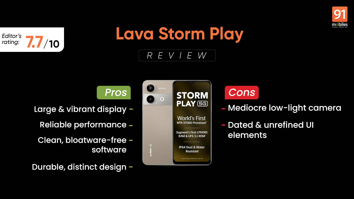 Lava Storm Play Review - Pros and cons, Verdict | 91Mobiles