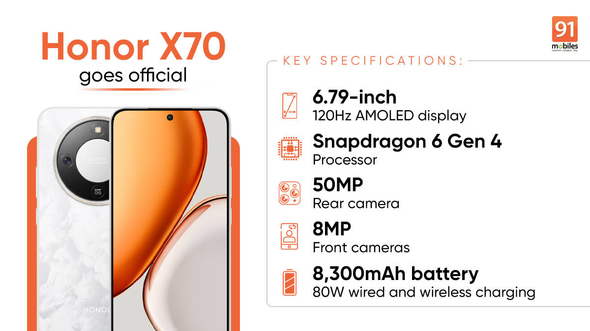 Honor X70 launches as the first commercial phone with an 8,300mAh battery