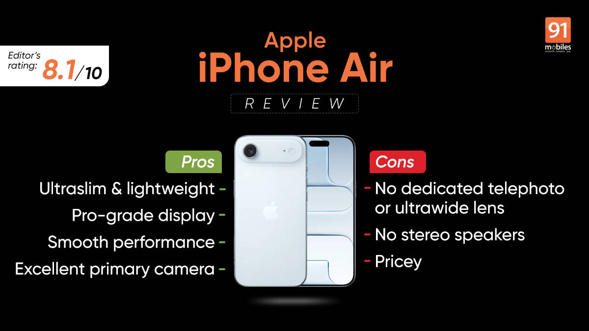 Apple iPhone Air Review - Pros and cons, Verdict | 91Mobiles