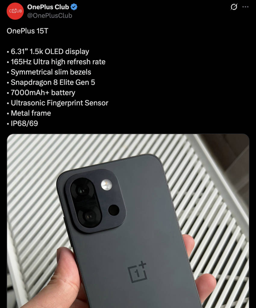 OnePlus 15T may be the company’s next compact flagship with Snapdragon ...