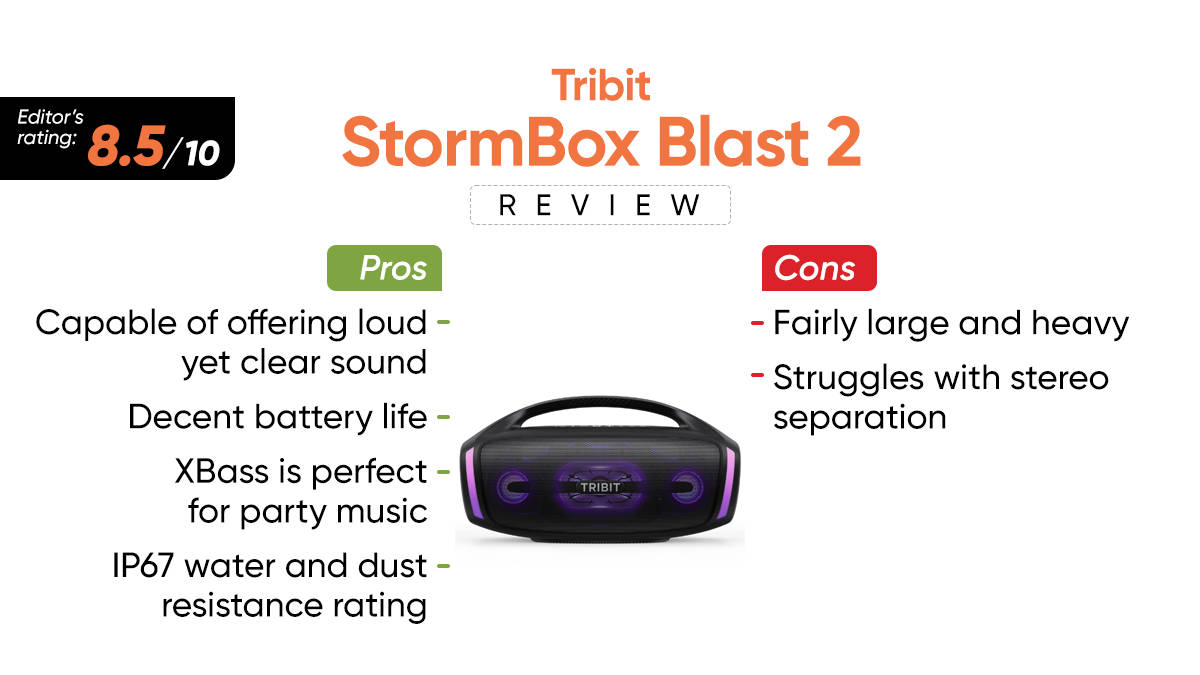 Tribit StormBox Blast 2 review: thumping sound at a reasonable price ...