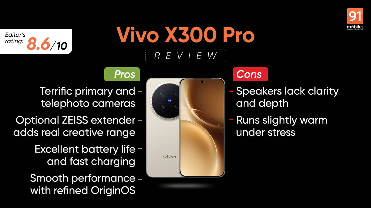 Vivo X300, X300 Pro launched in India with OriginOS 6, upgraded cameras ...