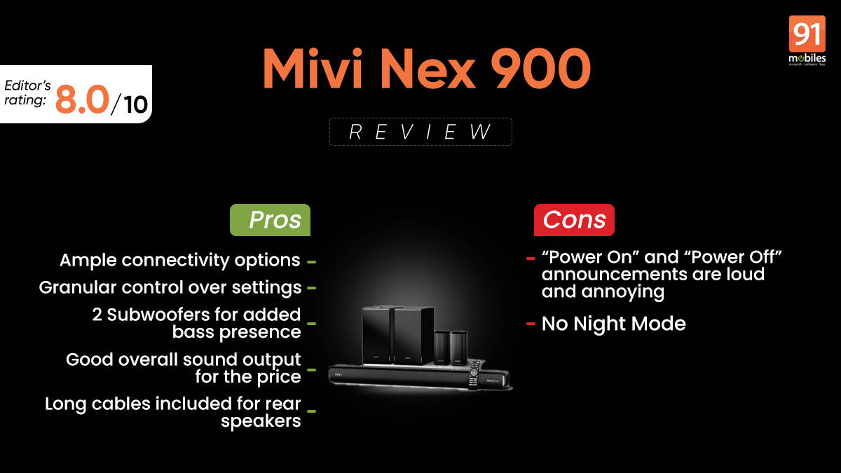 Mivi Nex 900 soundbar review: a worthy rival to the Sony HT-S20R ...