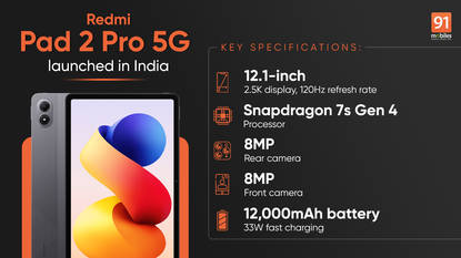 Redmi Pad 2 Pro 5G launched in India with 2.5K display, 12,000mAh ...