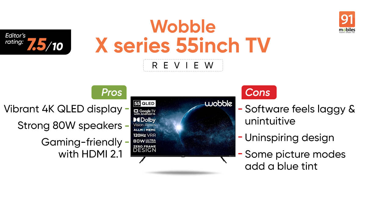 Wobble 55-inch X series QLED TV review: ambitious, but pricey ...