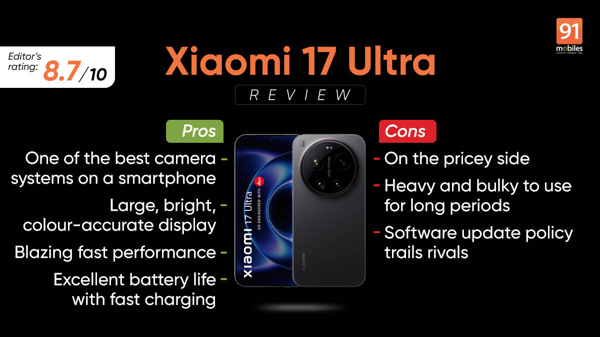 Xiaomi 17 Ultra Review - Pros and cons, Verdict | 91Mobiles