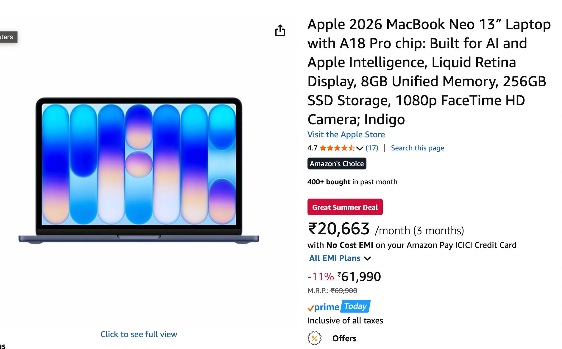MacBook Neo now available at its lowest price yet in Amazon Great ...