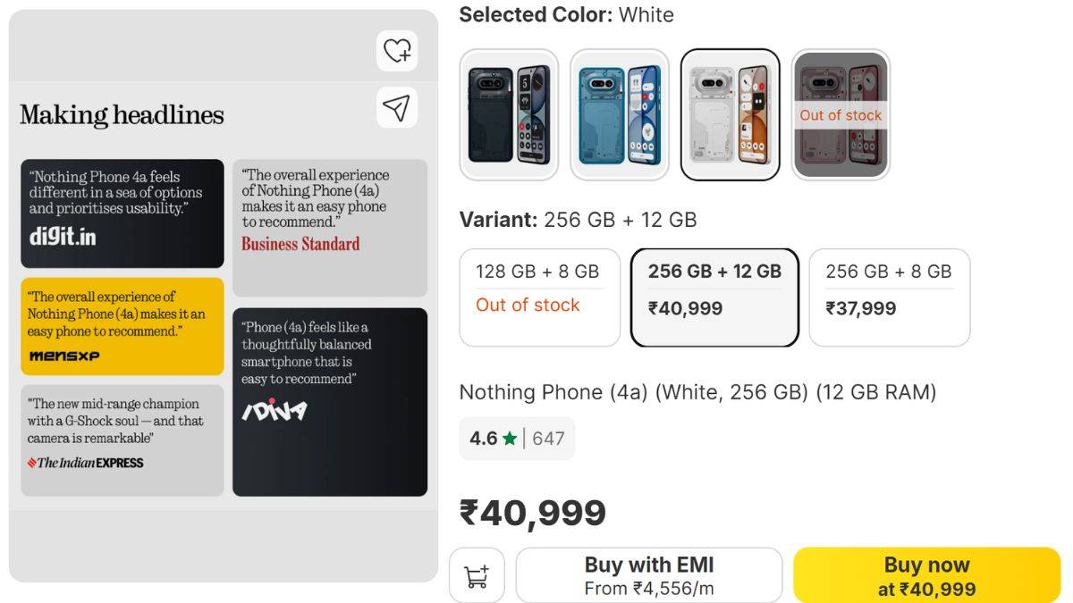 Nothing Phone (4a) Pro, Phone (4a) and Phone (3a) Lite prices in India ...