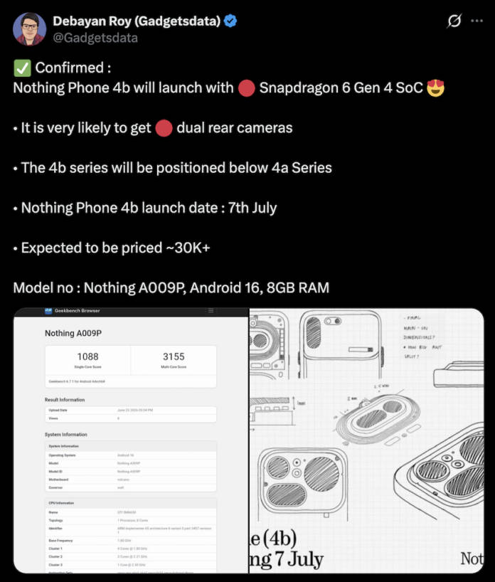 Nothing Phone 4b tipped to be priced over Rs 30,000 in India, feature ...